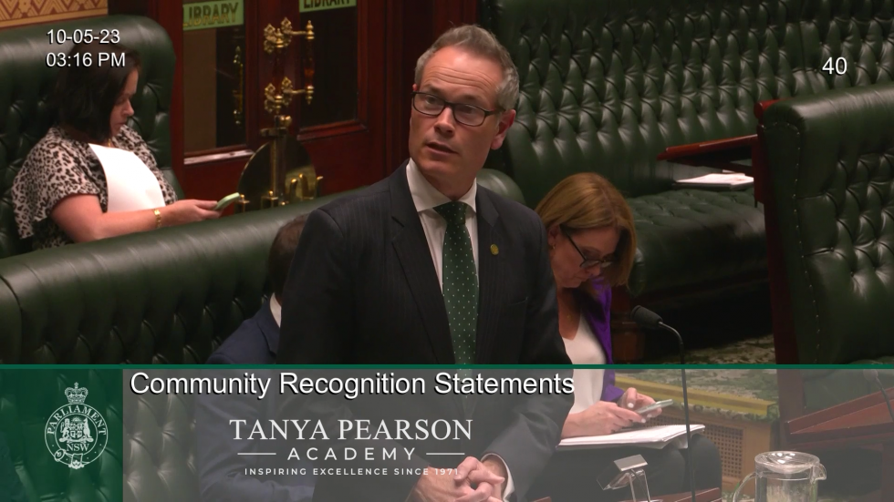 Special acknowledgement in NSW Parliament | Tanya Pearson Academy